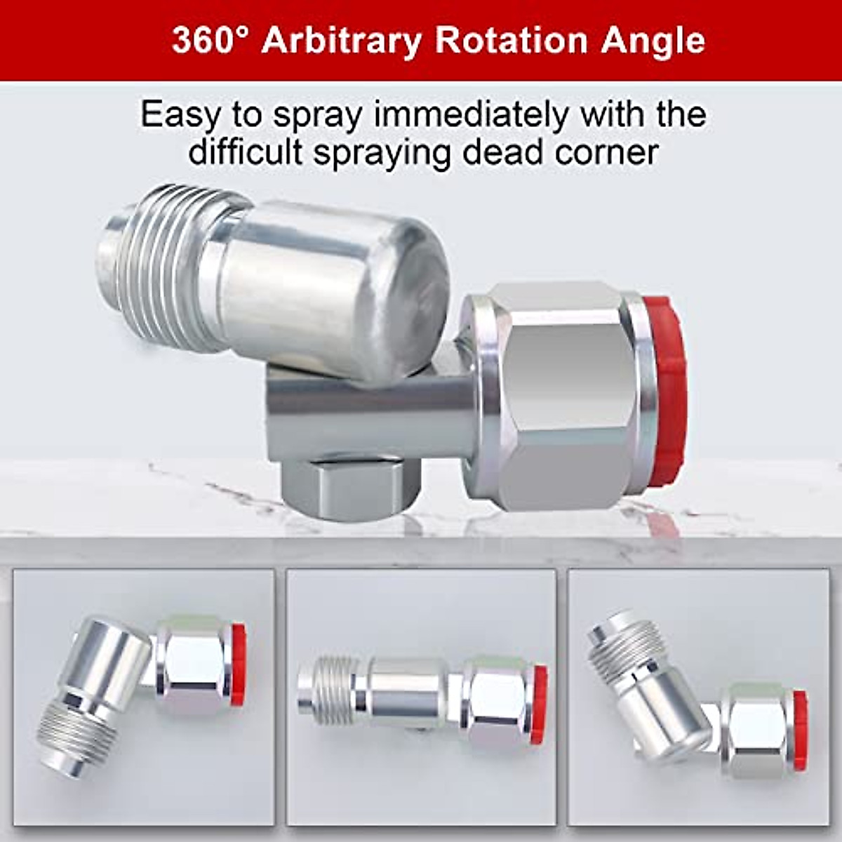 Airless Paint Spray Gun Swivel Joint Compatible with Graco 235486 7/8 Inch Thread 360 Degree Rotation