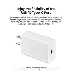 Samsung 15W Wall Charger Type C Only (Cable not Included), White