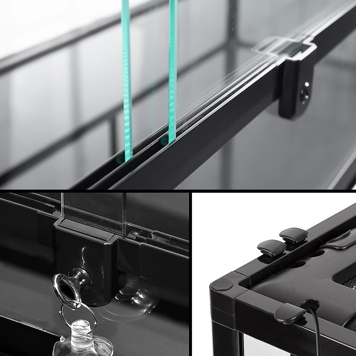 OIIBO 180 Gallon Large Glass Reptile Terrarium, 48" x 24" x 36" Tall & Wide Reptile Tank Front Opening Terrarium Tank with Double Sliding Door Top Screen Ventilation Reptile Habitat