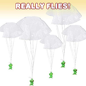 ArtCreativity Alien Paratroopers with Parachutes, Bulk Pack of 144, Vinyl Parachute Toys, Durable Plastic Guys Playset, Fun Parachute Party Favors, Goody Bag Stuffers, for Boys and Girls