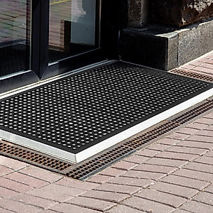 uyoyous Commercial Drainage Floor Mat with Holes 59 x 35.4 Inch Restaurant Bar Floor Mat Rubber Drainage Mat Heavy Duty Kitchen Anti-Fatigue Drainage Rubber Matting