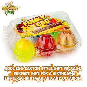 IPIDIPI TOYS Colorful Eggs Splat and Stick Ball Squishy Toys - 6 Pack - Stress Relief Egg Squishies - Fun Splat Ball Toy for Stocking Stuffers - Anxiety Reducer Sensory Play for Kids Ages 3-9