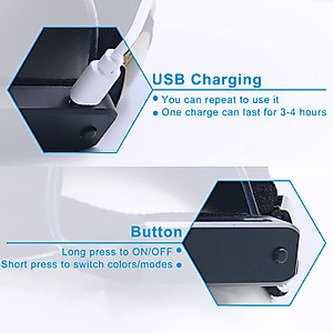 SAFEBAO Led Hat Light Up Baseball Cap with 11 Flashing Modes Glow Rave Party Hat for Festival Hip-hop Club (Black)