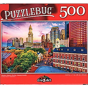 Boston Historic Skyline, Massachusetts - 500 Pieces Jigsaw Puzzle