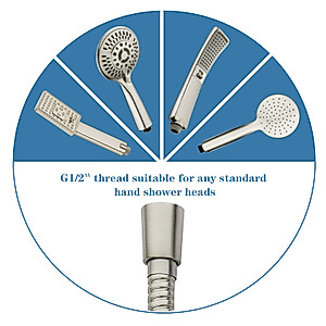 BRIGHT SHOWERS Shower Hose For Hand Held Shower Heads, 96 Inches Cord Extra Long Stainless Steel Hand Shower Hose, Ultra-Flexible Replacement Part with Brass Insert, Brushed Nickel