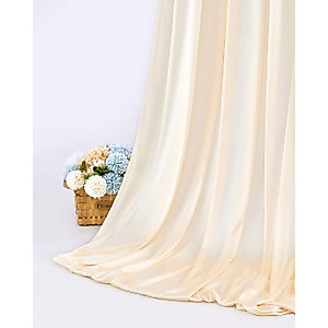 10x10FT Ivory Backdrop Curtain for Party Wedding Polyester Fabric Drapery Photo Curtains Backdrop Decor for Baby Shower Party Background