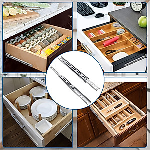 Suiwotin 13.5 Inch Drawer Slides, Metal Drawer Slide, Small Drawer Rails, Ball Bearing Dual Direction Slide Track Rail, Pack of 2 (0.7 inch Wide)