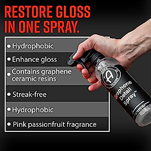 Adam’s Graphene Detail Spray (16 oz) - Extend Protection of Waxes, Sealants, Coatings | Quick, Waterless Detailer Spray for Car Detailing | Clay Bar, Drying Aid, Add Shine Ceramic Graphene Protection