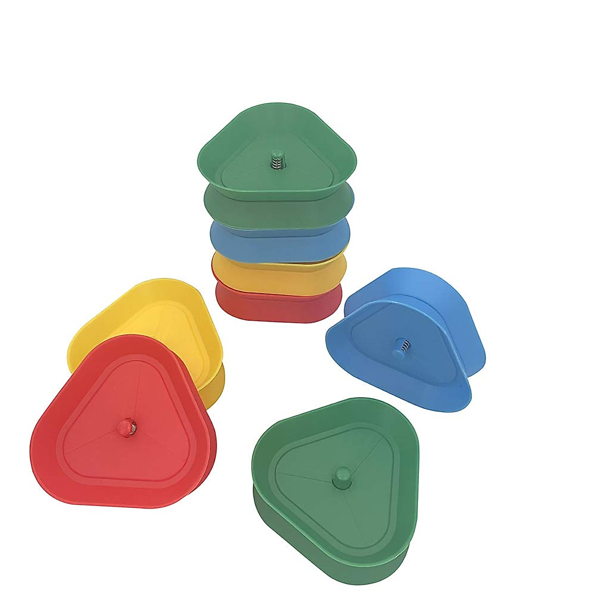 SEETOOOGAMES Playing Card Game Holders - Little Kids Hands Free Triangle Shaped Poker Tray - 8 Pieces