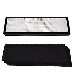 HQRP HEPA Filter B w/ 4-Pack Carbon Filters compatible with GermGuardian AC4800 AC4820 AC4900CA AC4825 AC4850PT; parts FLT4825 FLT4850PT FLT22CB4 Replacement