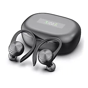Acuvar Fully Wireless Bluetooth 5.0 Rechargeable New Sports Active Earbud Headphones with Smart Charging Case (Black)