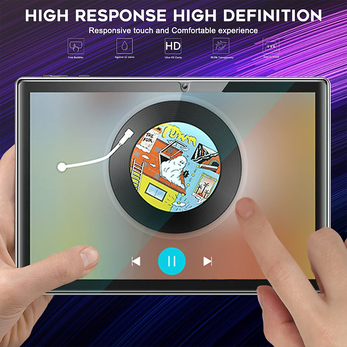 Orzero (2 Pack) Tempered Glass Screen Protector Compatible for VANKYO MatrixPad S30 10.1 inch Protector De Pantalla 2.5D Arc Edges 9 Hardness HD Anti-Scratch Full-Coverage