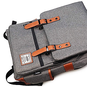 Junlion Vintage Laptop Backpack Gift for Women Men, School College Slim Backpack Fits 15.6 inch MacBook Gray