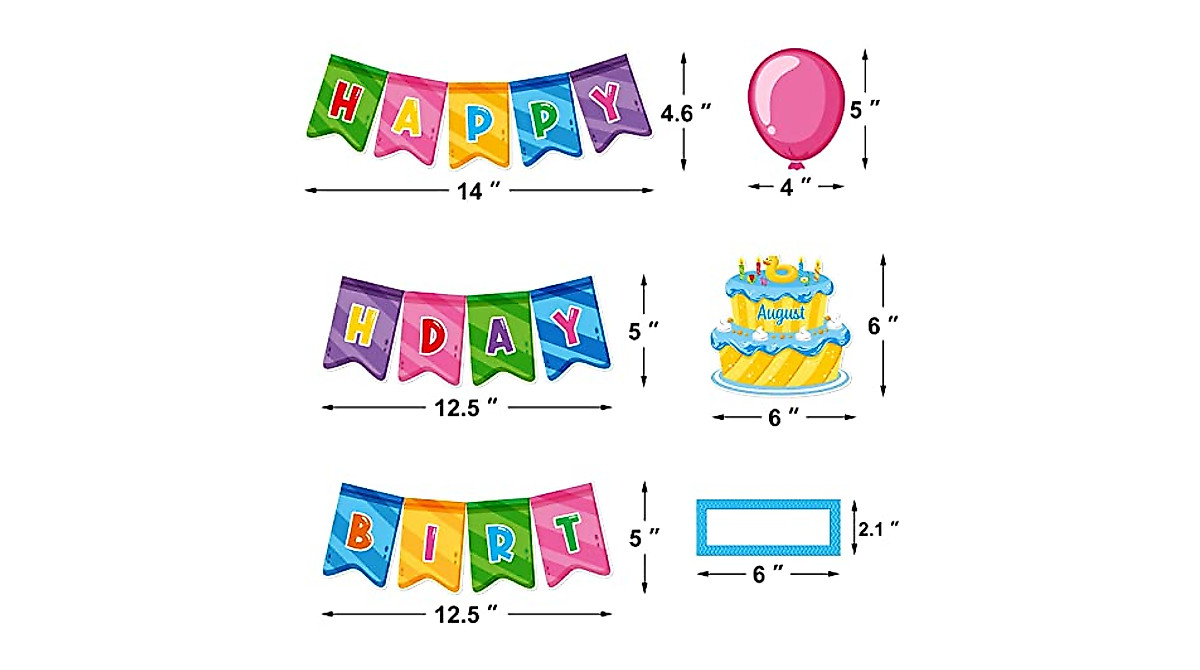 74-Pc Happy Birthday Classroom Bulletin Board Set