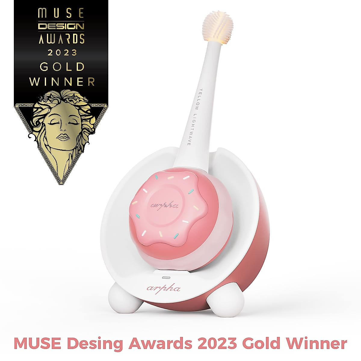 Rechargeable Electric Toothbrush for Baby, Toddler Electric Toothbrush with LED Light, Easy-Grip Silicone Handle, 3 Modes with 2 Minutes Smart Timer, Ages 1+, Pink