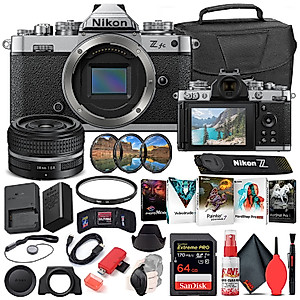 Nikon Z fc Mirrorless Digital Camera with 28mm Lens (Black, 1673) Bundle with 64GB Extreme PRO SD Card + Camera Bag + Editing Software + 4pc Filter Kit + Cleaning Kit + More (Renewed)
