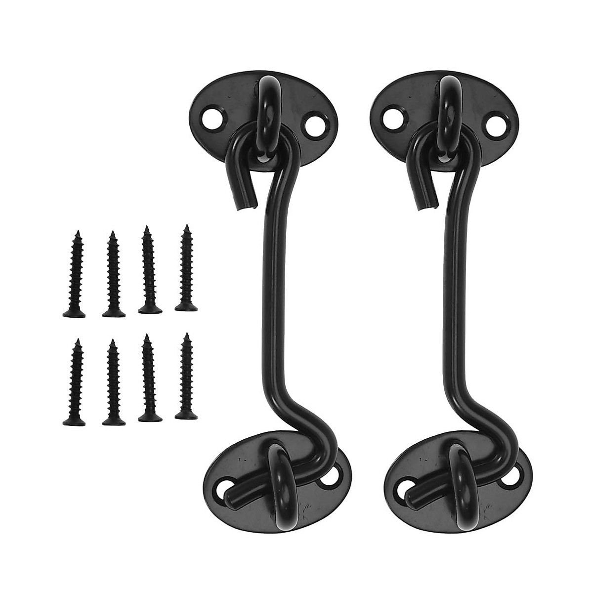 LEVINE 2PCS 4 Inch Latch Black Heavy Duty Solid Stainless Steel Gate Latch for Wooden Fences or Metal Gates,Safety Sliding Barn Door,Shed(4 Inch,Black)