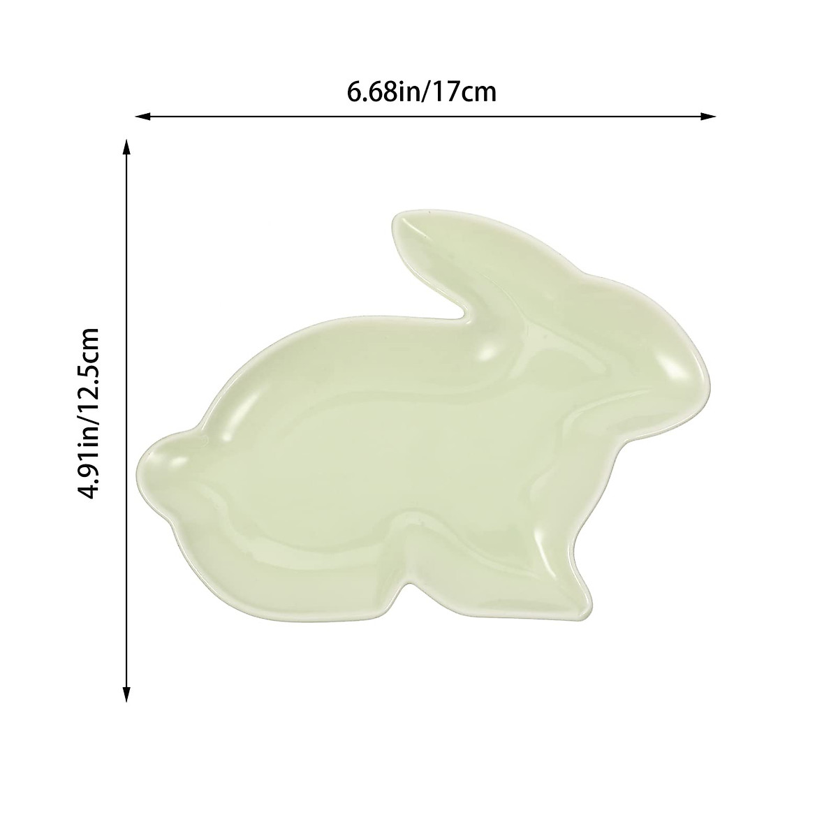 ABOOFAN Easter Bunny Shaped Plate Ceramic Rabbit Dishes Candy Appetizer Dessert Platter Salad Plate Serving Tray for Spring Easter Mothers Day Gift Kitchenware Lovers