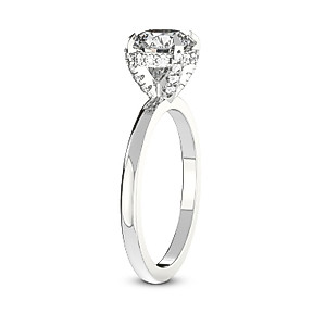 2 Carat | IGI Certified Round Shape Lab Grown Diamond Engagement Ring | 14K Or 18K in White, Yellow Or Rose Gold | Lyla Hidden Accents Solitaire Diamond Engagement Ring | FG-VS1-VS2 Quality Friendly Diamonds