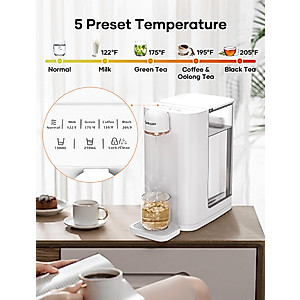 Sekaer Instant Hot Water Dispenser, 3L/106 Oz Electric Tea Kettle, Large Water Boiler Maker, 3s Quick Heating and 5 Variable Presets Temperatures, with Child Locks & Night Lights, SKE-2000