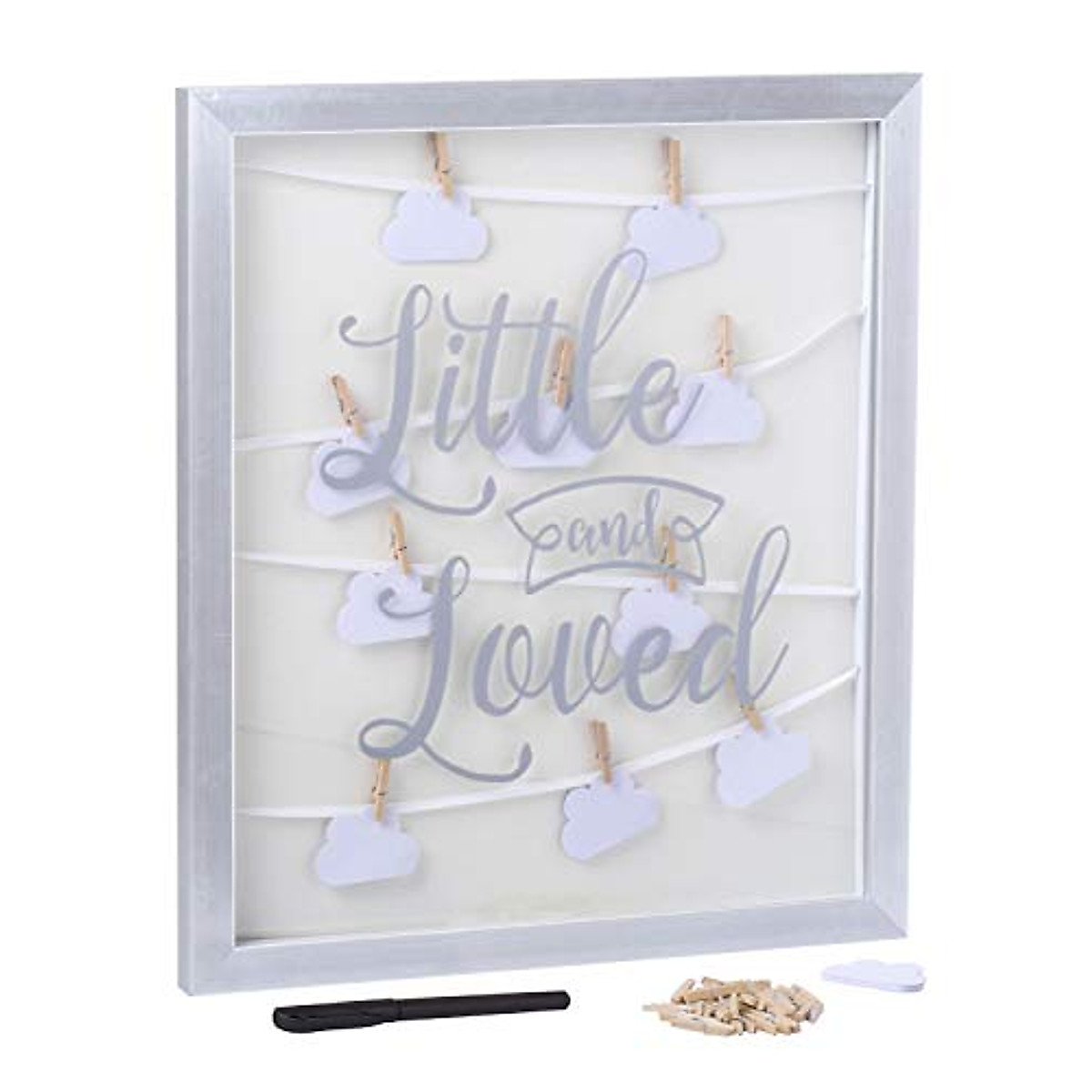 Kate & Milo Little And Loved Signature Frame, Unique Baby Shower Guestbook, Advice And Well Wishes Frame, Modern Nursery Decor