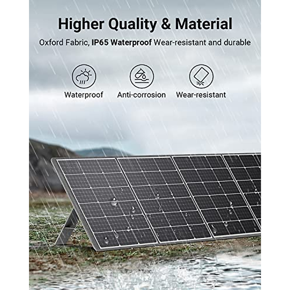 AFERIY Protable Solar Panels 200 Watt for Solar Generator with Kickstand, Foldable Mono Cell Solar Charger with USB DC Outputs for Phones Camera, (AF-S200)
