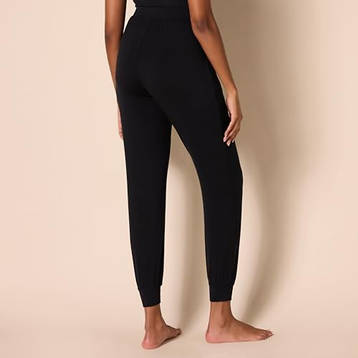 Amazon Essentials Womens Pajama Pants, Lightweight Knit Jersey Jogger Lounge Sleep Wear with Pockets, Black, X-Large