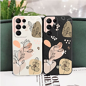 Doowear Galaxy Note 20 Ultra Case for Women Girls Cute Plants Leaf Camera Lens Protector Soft TPU Bumper Rubber Silicone Shockproof Protective Cover Phone Case for Samsung Galaxy Note 20 Ultra-Green