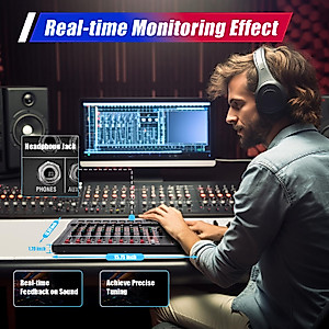 Professional Audio Mixer Sound Board Console USB bluetooth Audio Mixer DJ Live Mixing Console Dedicated Stereo 2-Track Bluetooth Live Studio Mixing Console Board(8 Channel)