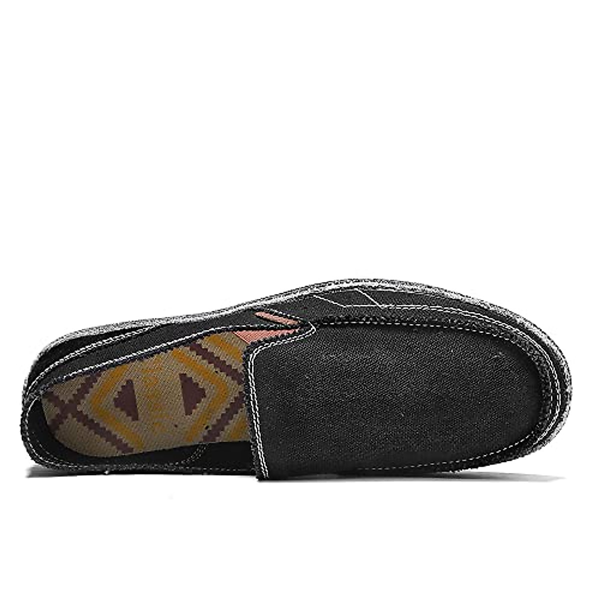 JAMONWU Men's Slip on Shoes Cloth Shoes Deck Shoes Canvas Leisure Vintage Casual Loafer Boat Shoes (11.5 US,Z_Black)