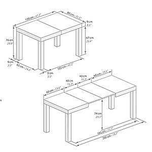 Mobili Fiver, First Extendable Table, Oak, Made in Italy