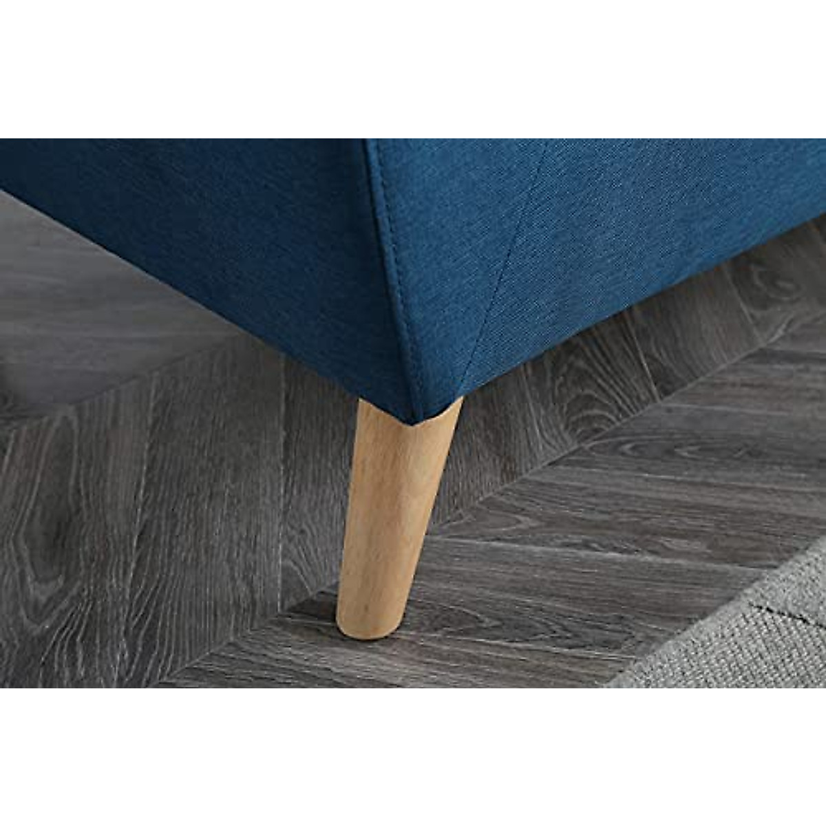 Greatime Linen Fabric Upholstery Modern Design Loveseat with Toss Pillow and Wood Legs