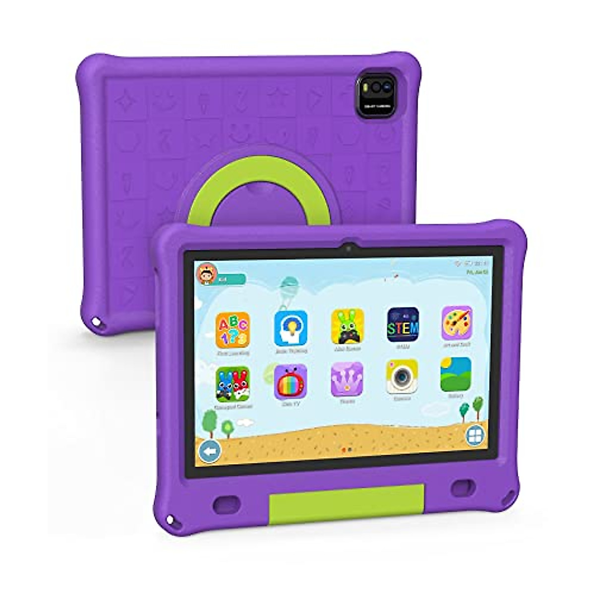 Kids Tablet,10inch Tablet for Kids,WiFi Kids Tablets Android 12 Toddler Tablet with Dual Camera 2MP+8MP,3GB+64GB,1280x800 HD IPS Touch screen,Pre-Installed Parental Control Kid-Proof Case (Purple)