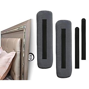 Headboard Stoppers for Wall - Soft Bed Stabilizer against Wall with NO Screws or Holes - Simple Wall Protector Anti Shake Headboard Fix - Noise Free Bed Frame Furniture Bumper - 2 Pack USA Wall Buffer