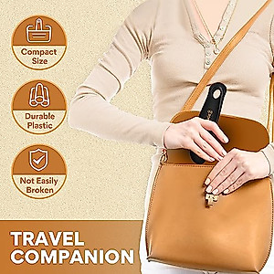 ZOMAKE Plastic Shoe Horn with Hook, 7.3 Inch Small Travel Shoe Horns for Kids, Seniors, Men, Women, Black, Blue(Pack of 2)