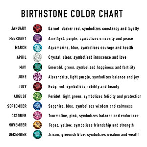 Skull Rose Birthstone Necklace With Crystal 17" - 19" Adjustable Chain (03-March – Blue)