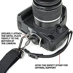 USA GEAR Camera Sling Shoulder Strap with Adjustable Neoprene, Safety Tether, Accessory Pocket, Quick Release Buckle - Compatible w/ Canon, Nikon, Sony and More DSLR and Mirrorless Cameras (Southwest)