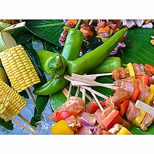 Lawei 500 pack Bamboo Kabob Skewers - 7 inch Bamboo Barbecue Skewers BBQ Picks Paddle Skewers for Outdoor Grilling Meat Chicken, Shrimp, Vegetable BBQ