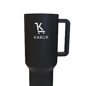 KABUR Hydro Tumbler 40oz - Premium Stainless Steel Travel Mug with Vacuum Insulation, Extra Lid, Straw, and Cupholder-Friendly Design. (Black, 40oz)
