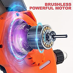 Brushless Mini Chainsaw Cordless 6 Inch 8 Inch with 2Pcs Lithium Battery and Auto-oil System, Electric Rechargeable 21v Small Handheld Portable Saws Yard Tool for Wood Cutting Tree Branches Trimming