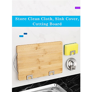 Envibe Sponge Holder, 2 Pack Sponge Holder for Kitchen Sink, Easy to Install, Strong and Sturdy, Good Ventilation Performance to Keep the Sponge Dry. (Black)