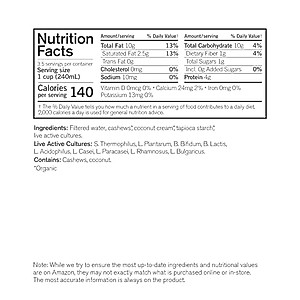 Forager Project Probiotic Drinkable Cashewmilk Yogurt, Unsweetened Plain, 28-Ounce