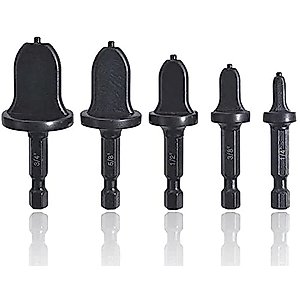 Bestgle 5 Pcs Swaging Tool Drill Bit Set, 1/4 Inch Hex Shank Copper Pipe Swagging Drill Bits Air Conditioner Tube Expander Flaring Tools Copper Pipe Swagging Flare Tools Copper Tubing Repairment Kit