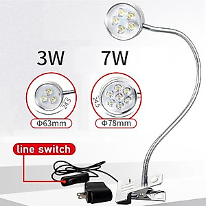 SHHUAOIL Work Lamp 24V/220V Led Work Lights Clamp Base Fast Heat Dissipation Adjust The Lighting Angle Arbitrarily High Brightness Lamp Beads for CNC Machine Tool Lighting(7w,220v)