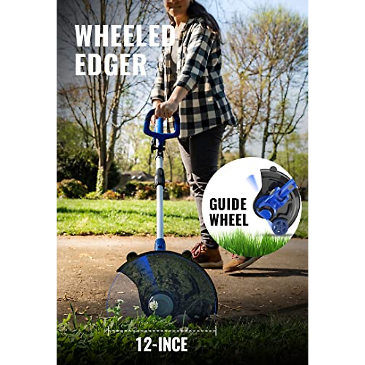 WILD BADGER POWER 20V Weed Eater/Wacker,Leaf Blower,Wheeled Edger Kit Electric with 2 * 2Ah Battery & Charger,String Trimmer,Lightweight, Adjustable Telescopic Shaft, Easy to Use and Convert