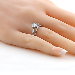 Gem Stone King Sky Blue Aquamarine 925 Sterling Silver Engagement Ring For Women (0.83 Cttw, Gemstone Birthstone, Available In Size 5, 6, 7, 8, 9)