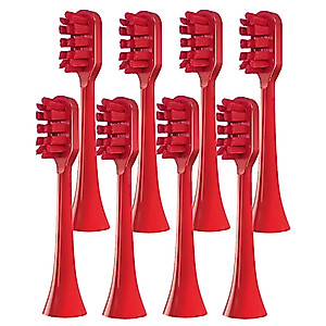 8 Pcs Replacement Toothbrush Heads for apiyoo A7/P7/Y8/Pikachu SUP/MOLE Electric Tooth Brush Heads (Red)