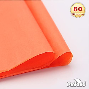 PMLAND Gift Wrapping Tissue Paper - Orange Color - 26 Inches x 20 Inches 60 Sheets