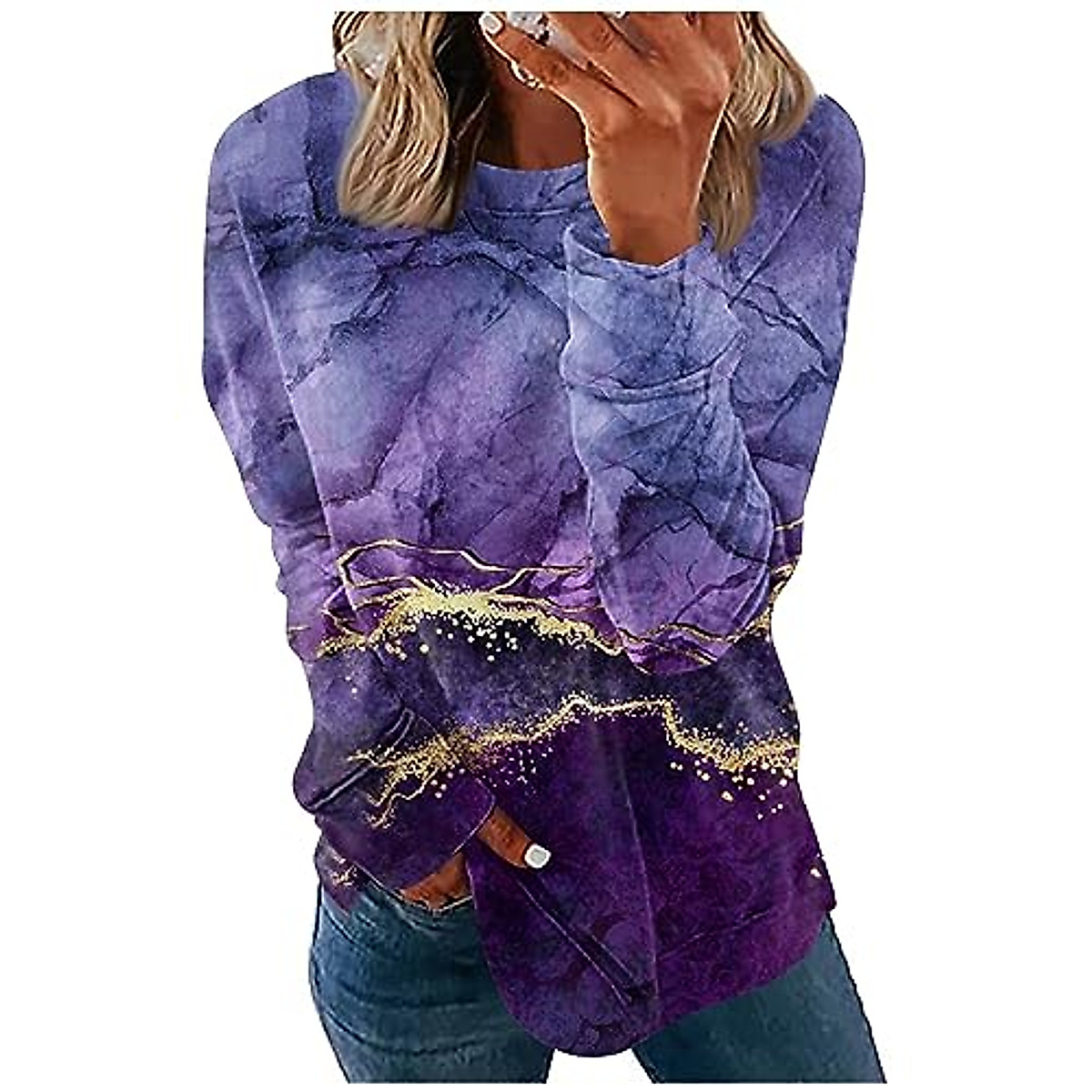 JJHAEVDY Christmas Women Fashion Sweatshirts Long Sleeve Clothes Button Up Color Blocking Tops Lightweight Pullover Zip Up Sweatshirt Women Tshirts(3-Dark Purple,3X-Large)
