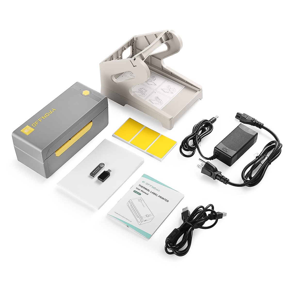 OFFNOVA Thermal Label Printer, 200mm/s High Speed 4" x 6" USB Shipping Label Printer for Small Business, 203 DPI Commercial Grade, Compatible with Mac OS, Windows, USPS, UPS and More